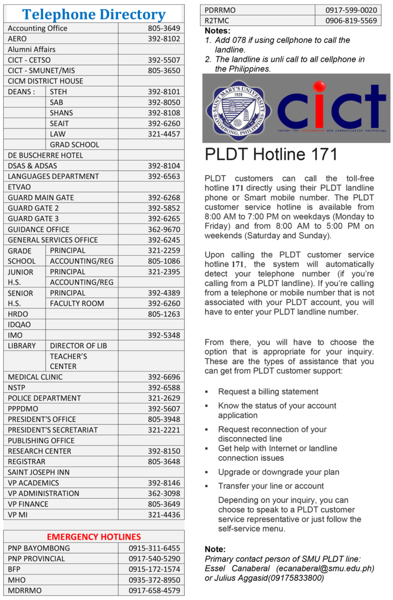 Telephone Directory - SMU Official Website