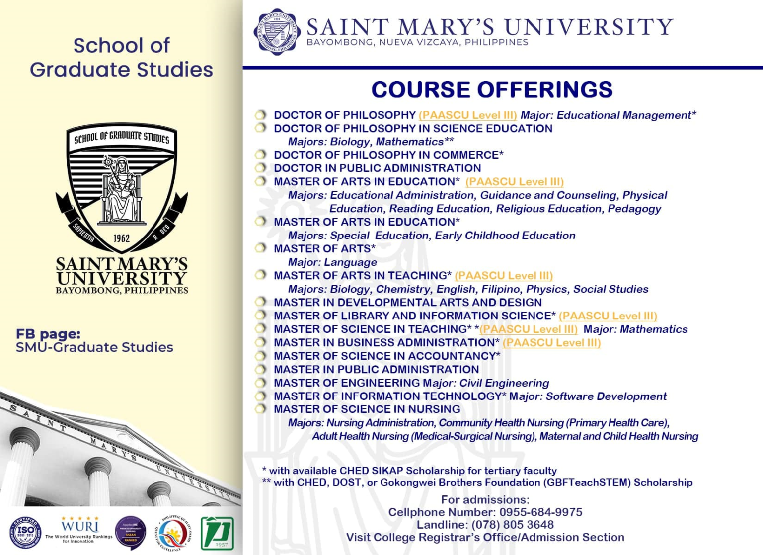 School of Graduate Studies - SMU Official Website