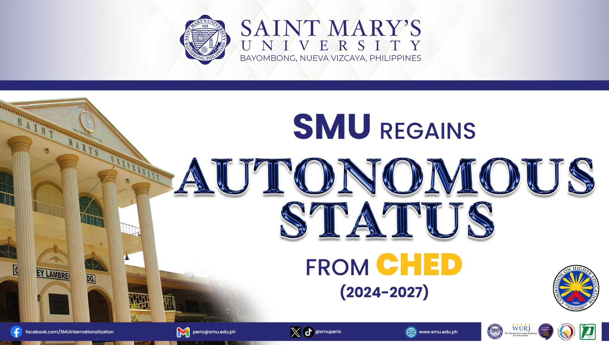 SMU - Official Site of Saint Mary's University of Bayombong - SMU ...