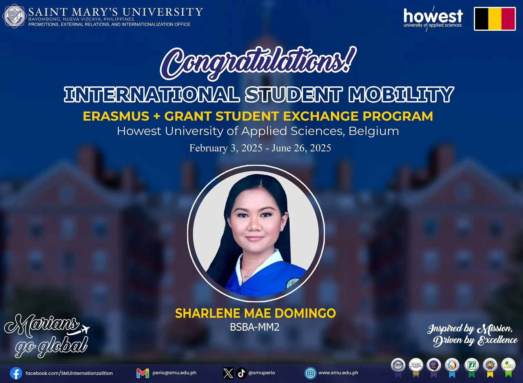 BSBA - Marketing Management 2 student goes to Belgium for a 5-month ...