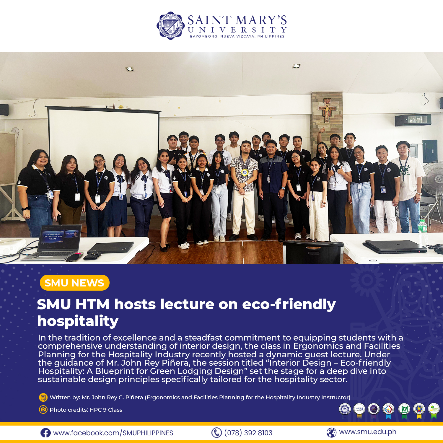 SMU HTM hosts lecture on eco-friendly hospitality - SMU Official Website