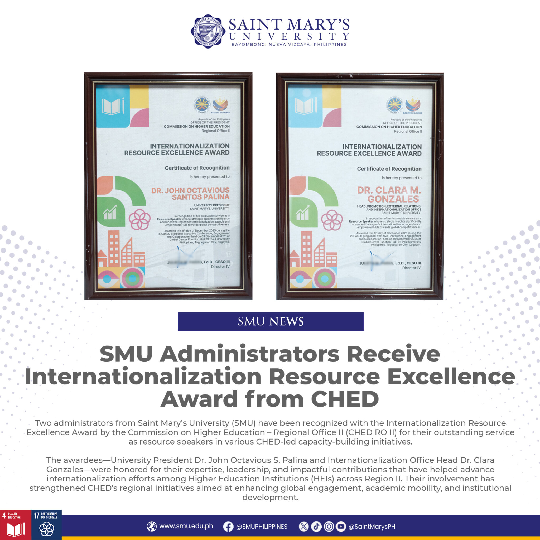 SMU Administrators Receive Internationalization Resource Excellence ...